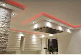 Indirect lighting, LED stucco strips and façade design