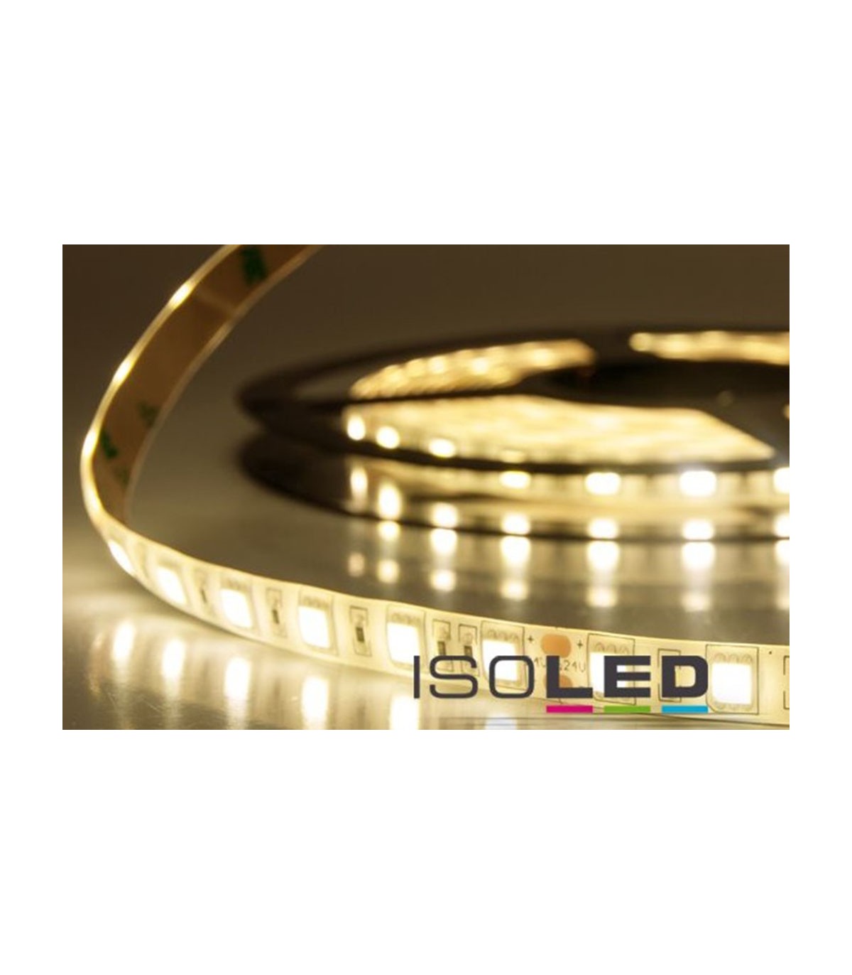 LED strip warm white with 14.4 watts per meter at 24 volts, IP66