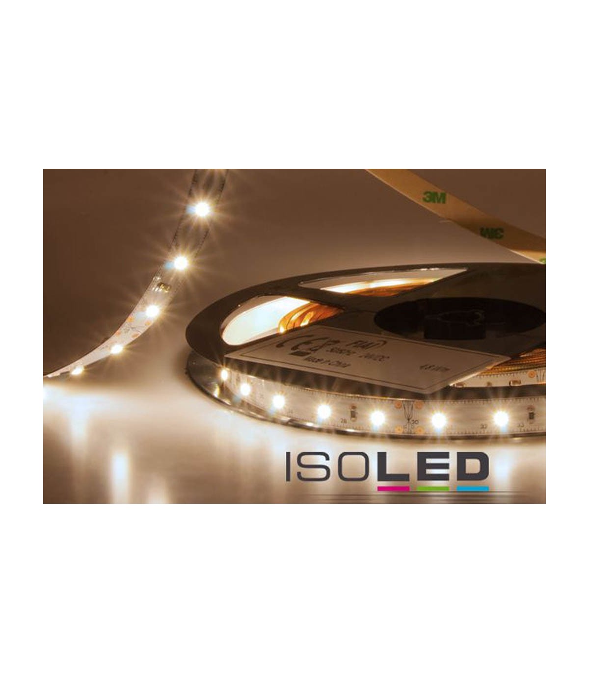 LED strip warm white with 4.8 watts per meter IP20